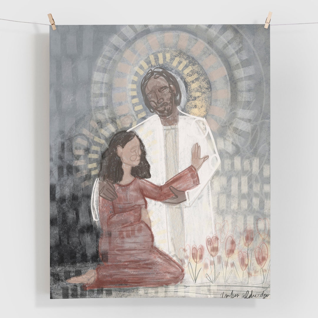 Lifting A Weary Mother | Jesus Christ Art | Motherhood Nursery Baby ...