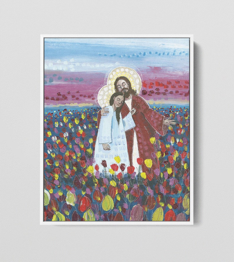 Christ in Tulips | Jesus Christ Colorful Floral Art | Christian LDS Art ...