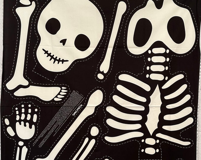 Riley Blake Bootiful Glow in the Dark Skeleton Panel - Etsy