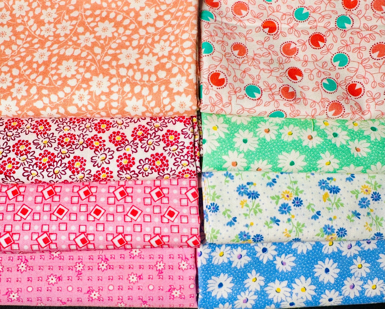 1930's Nana Mae Fabric - Henry Glass Fabric- Robert Kaufman 30’s Flowerhouse-8 Fat Quarters ...