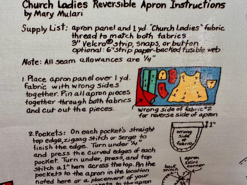 Vintage Church Lady Apron Panel - 40s Style! - Etsy