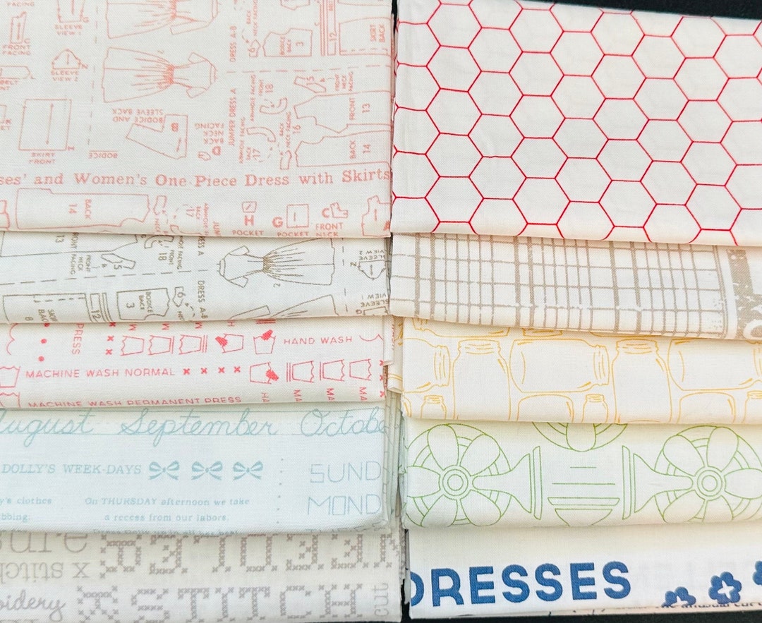 Bee Vintage Backgrounds- 10 Fat Quarter by Lori Holt for Riley Blake ...
