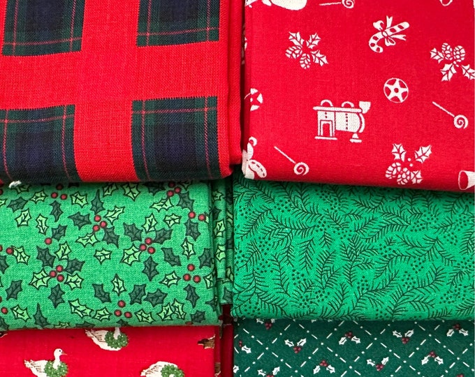Vintage Christmas Assortment- 6- Fat Quarters - Etsy