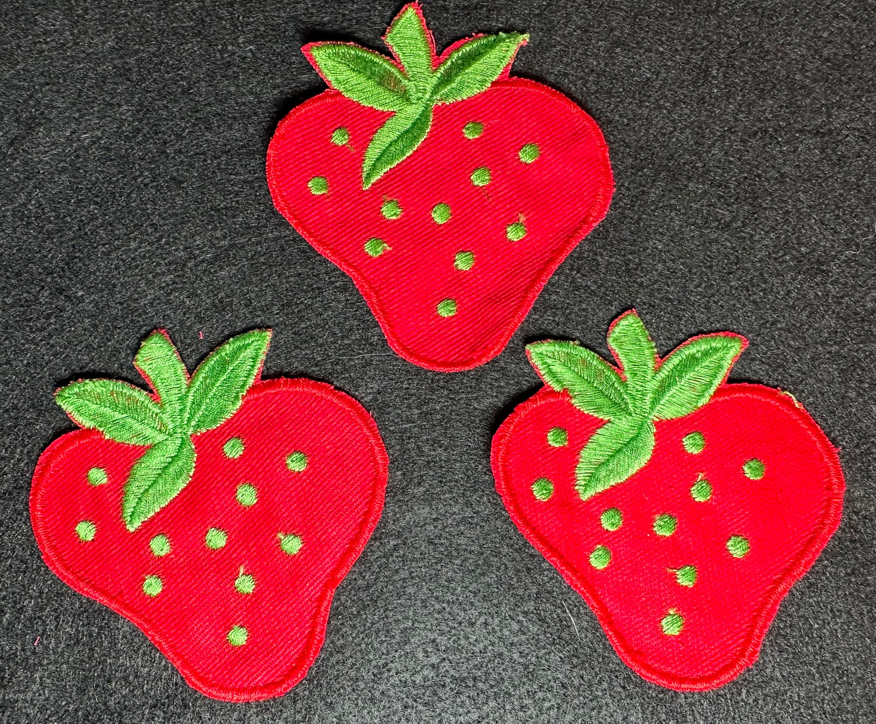 Vintage Strawberry Patch Applique - Embroidered - Set of 3 - Etsy