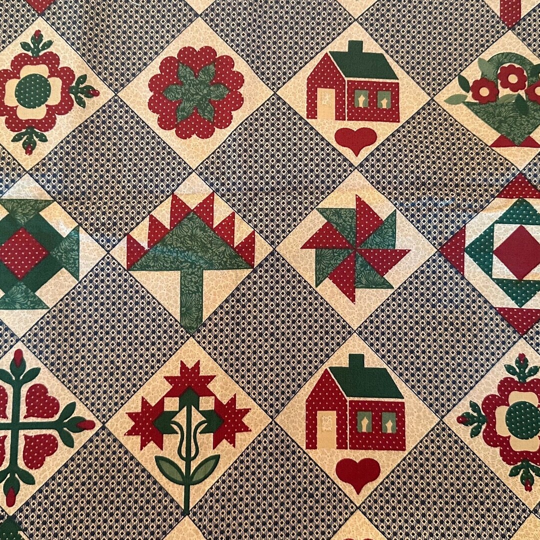 Vintage Cheater Quilt Fabric - Etsy
