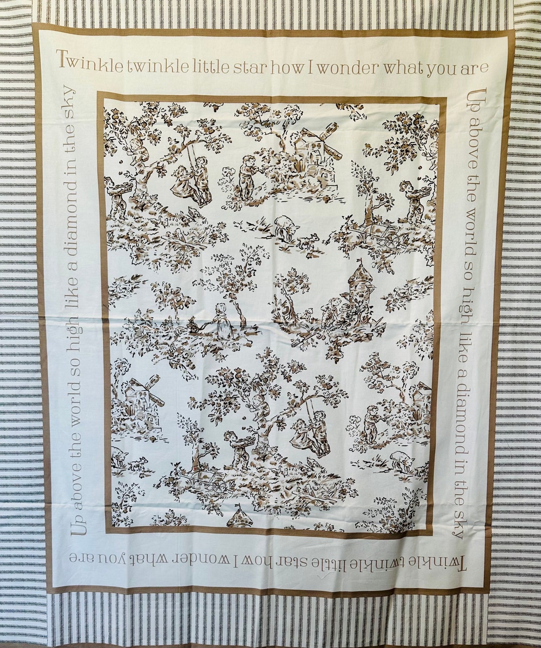 Twinkle Twinkle Neutral Toile Panel - Etsy