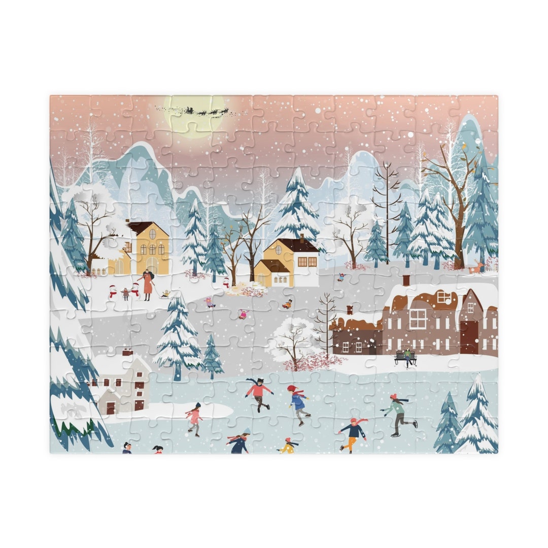 Winter Wonderland Christmas Scene Jigsaw Puzzle - Etsy