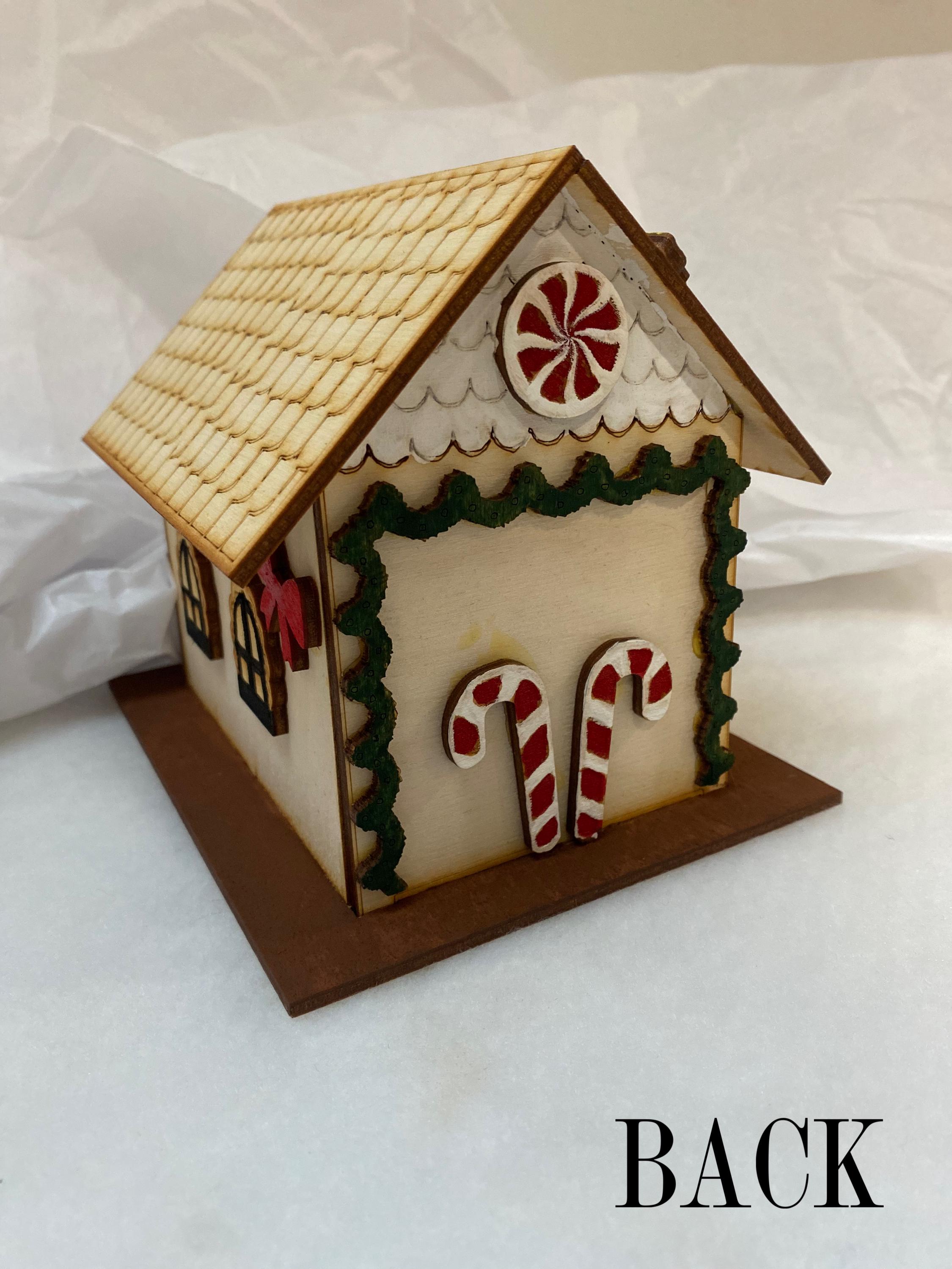Wood Gingerbread House Craft Kit- Unfinished Wood Craft- Christmas ...