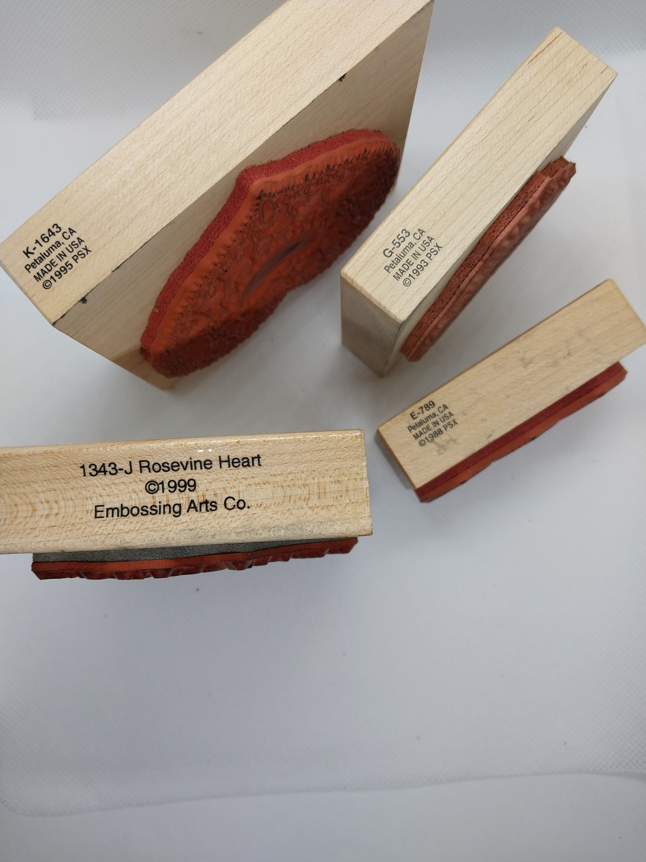 Heart and Flower Rubber Stamp Blocks Craft Cards Stamps for ...