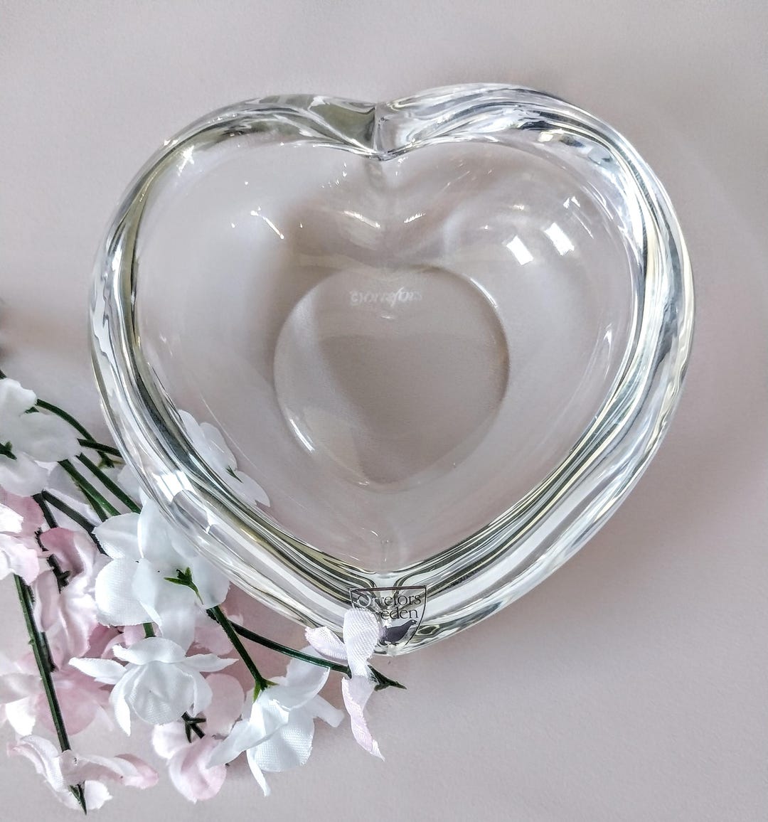 Vintage Orrefors Crystal Paperweight Trinket Bowl, Swedish Glass, 1990 ...