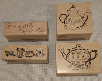 Time for Tea Rubber Stamp - Etsy