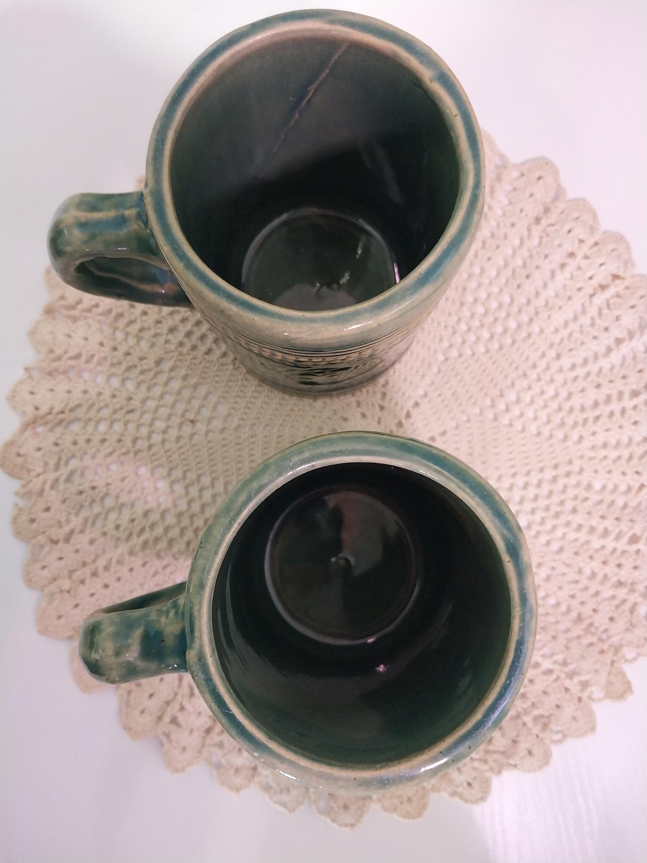 1920's Antique Mccoy Pottery Stoneware Mug Stein Green Glaze Grape ...