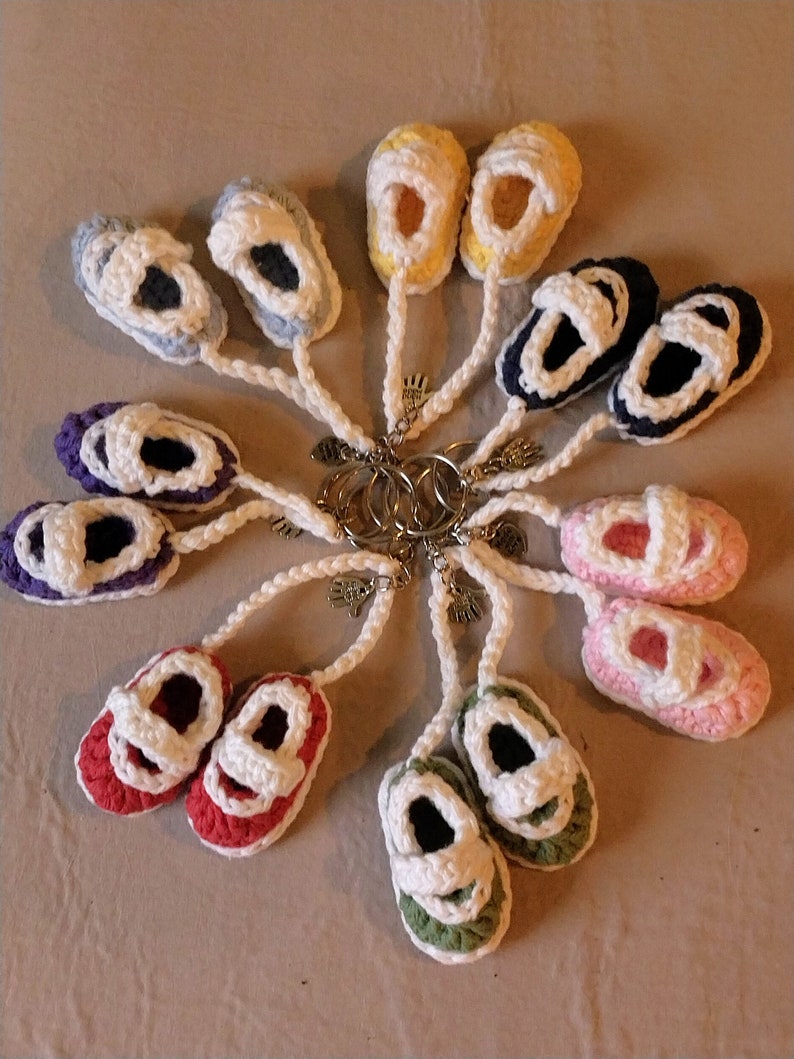 Baby Steps Crochet Keychain Mini Shoes Keychain Baby Shoes Keychain - Etsy