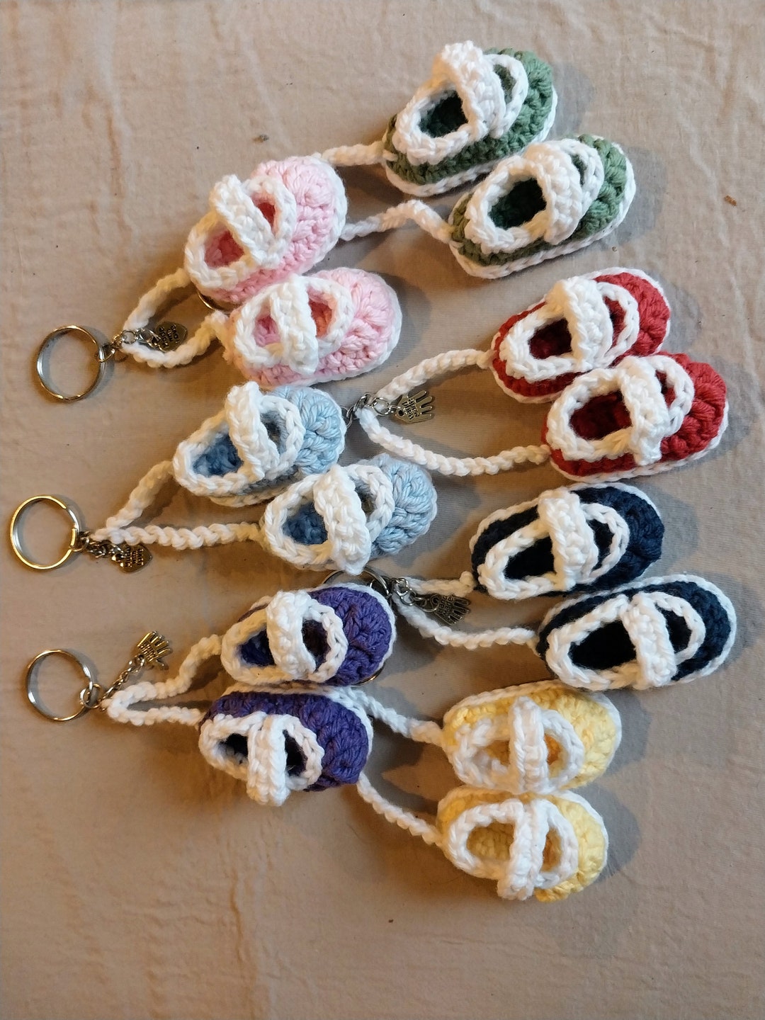 Crochet Baby Shoe Keychain, Cotton Mini Shoes - Etsy