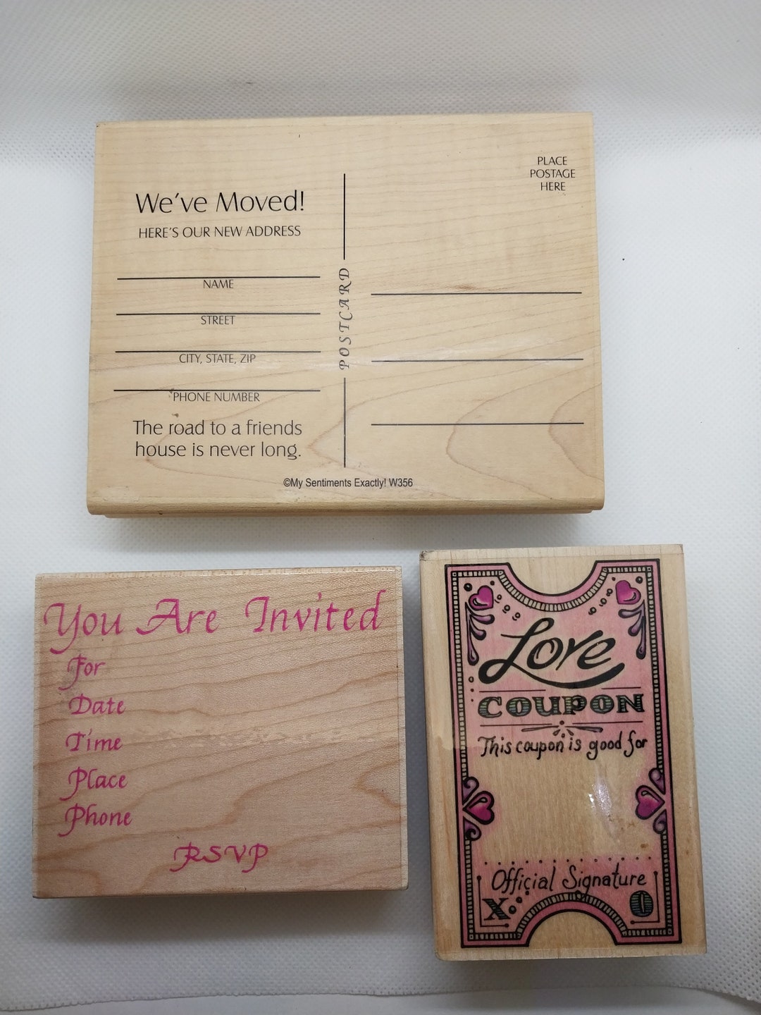 We've Moved Rubber Stamp, You Are Invited Rubber Stamp Love Coupon ...