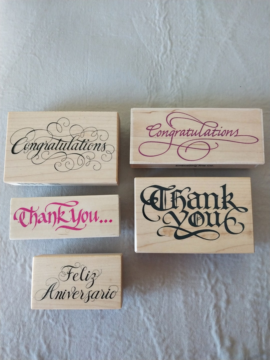 Thank You, Congratulations, Feliz Aniversario Rubber Stamps - Etsy