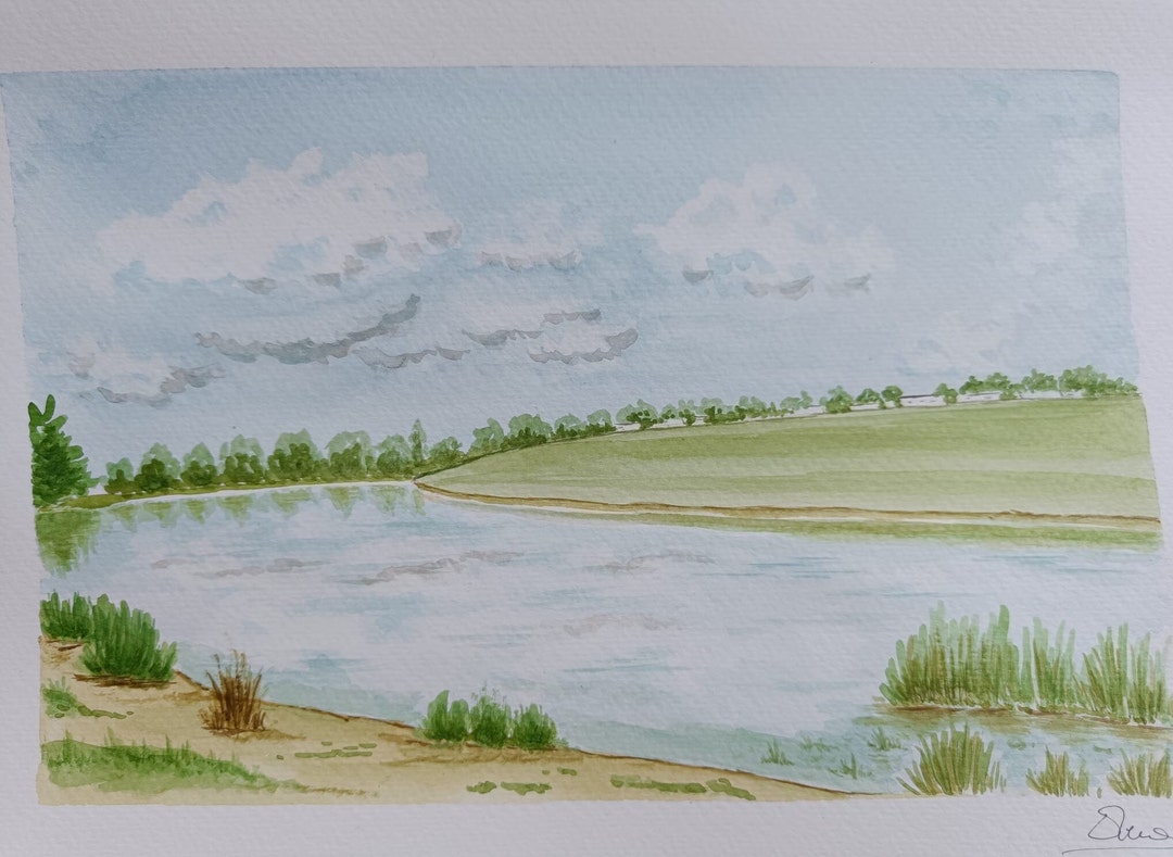 Original Watercolour Painting the Isis River and Wolvercote, Port ...