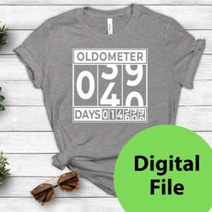 40th Birthday, Oldometer Sublimation PNG, Digital Download, Gifts for ...