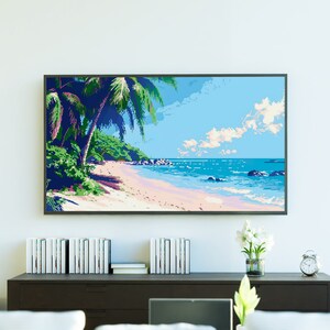 Pixel Art, 8-bit Beach Art | Samsung Frame TV Beach | Summer Art ...