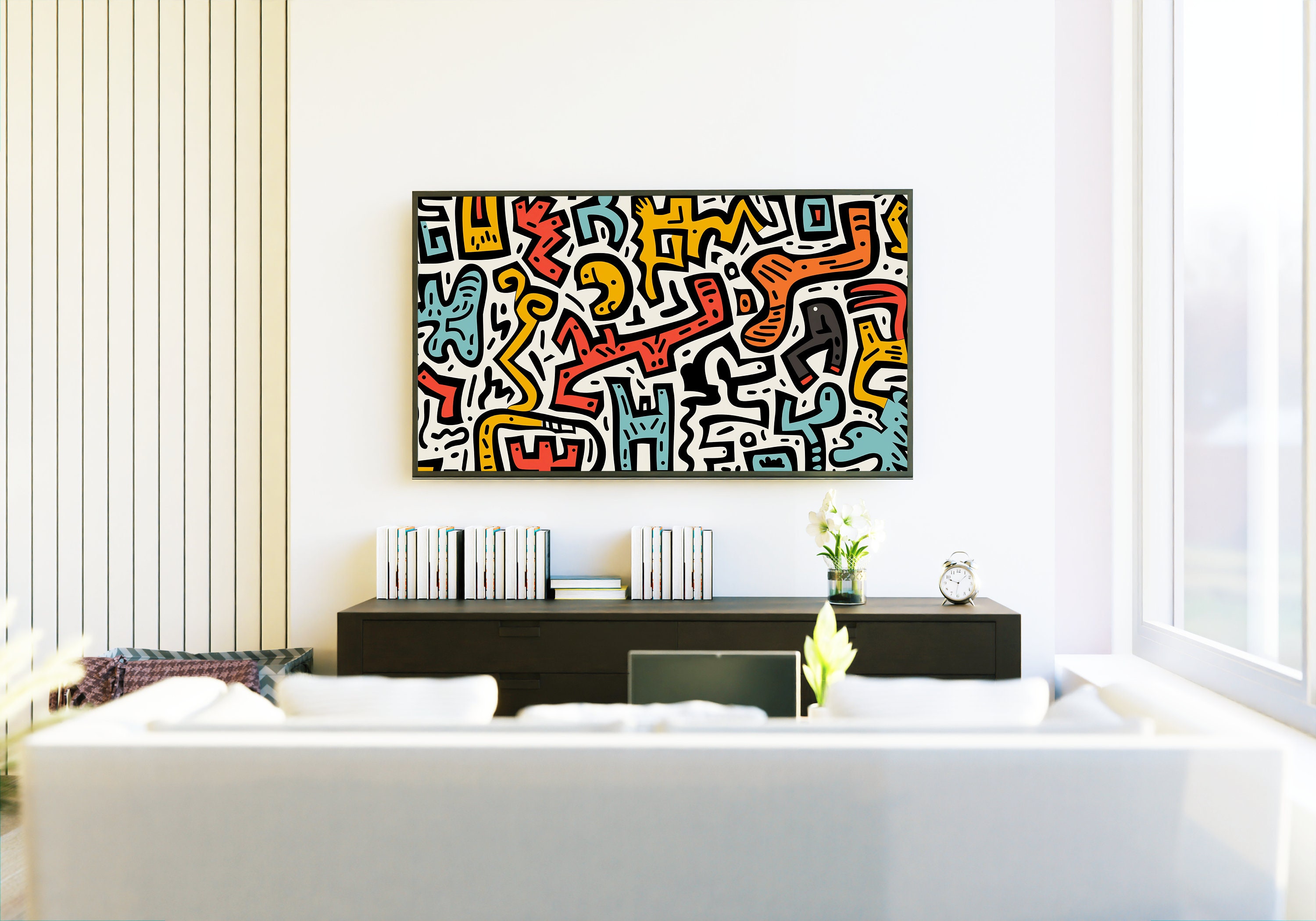Keith Haring Frame TV Art | Abstract Keith Haring Art | TV Painting ...