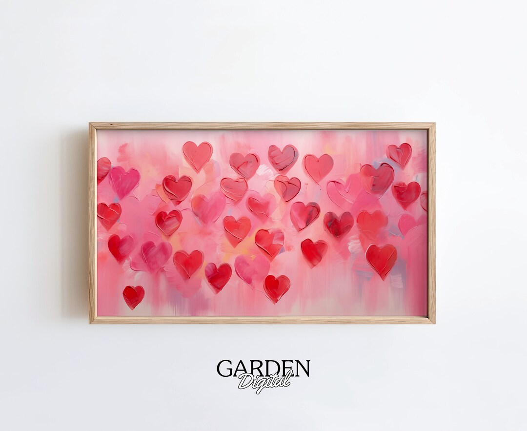 Samsung Frame TV Art Valentine's Day Art | Heart Painting | Oil ...