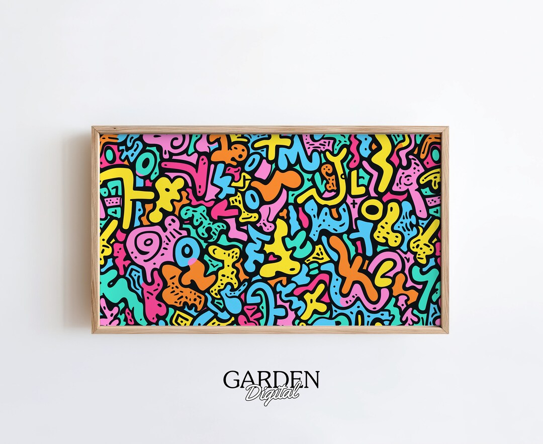 Keith Haring Frame TV Art | Abstract Colorful Art | Digital Painting ...