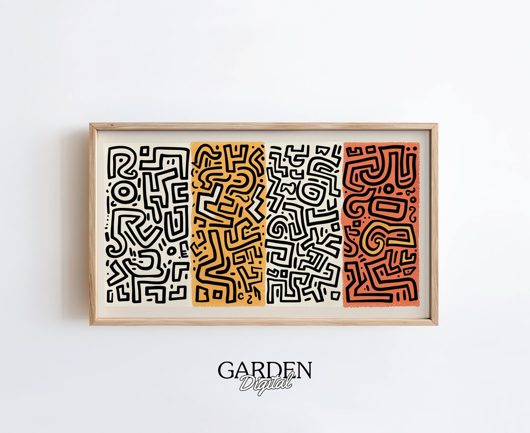 Keith Haring Frame TV Art | Abstract Neutral Color Art | TV Painting ...