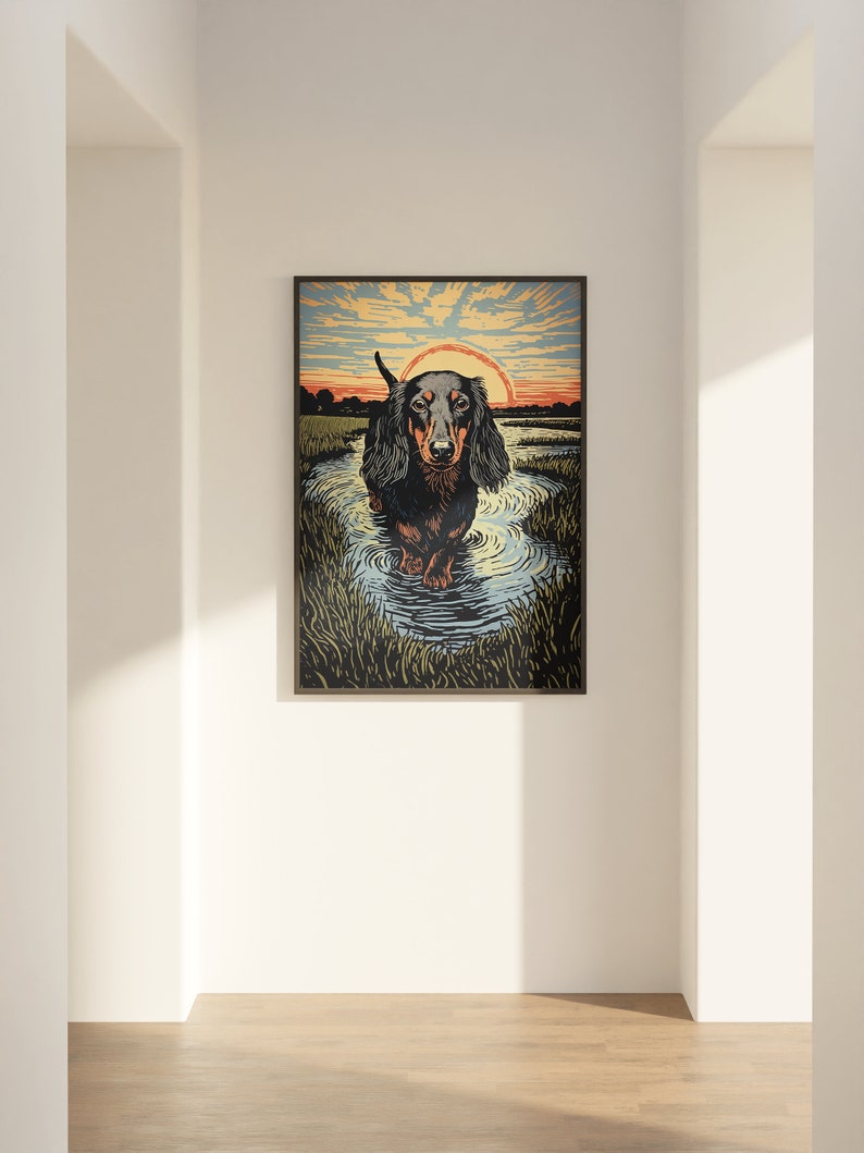 Dachshund Art Print Water Dog Weiner Dog Art Dog Wall Decor Dog Wall ...