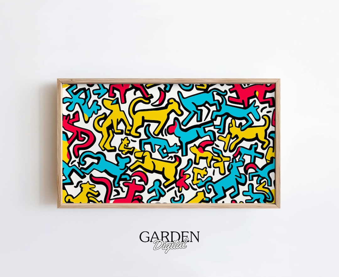 Keith Haring Dog Frame TV Art | Abstract Dog Art | Dog Pattern ...