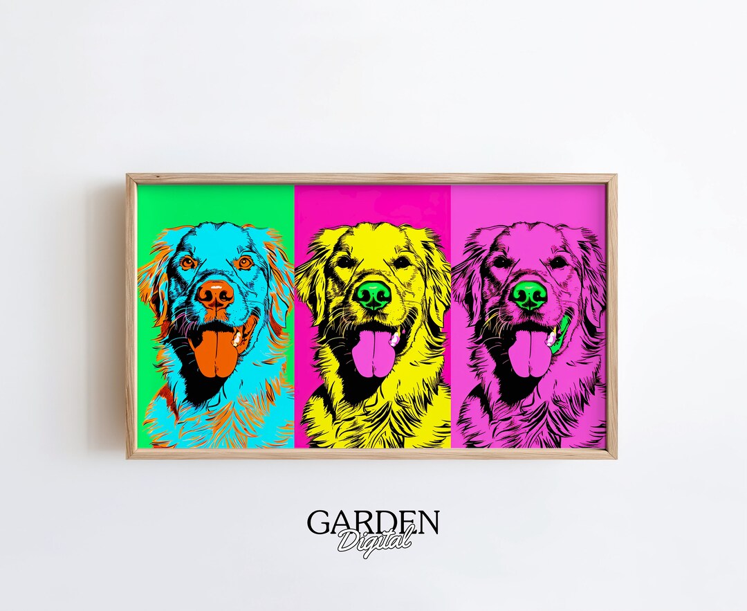 Andy Warhol Frame TV Art, Golden Retriever Art, Dog Art Download ...