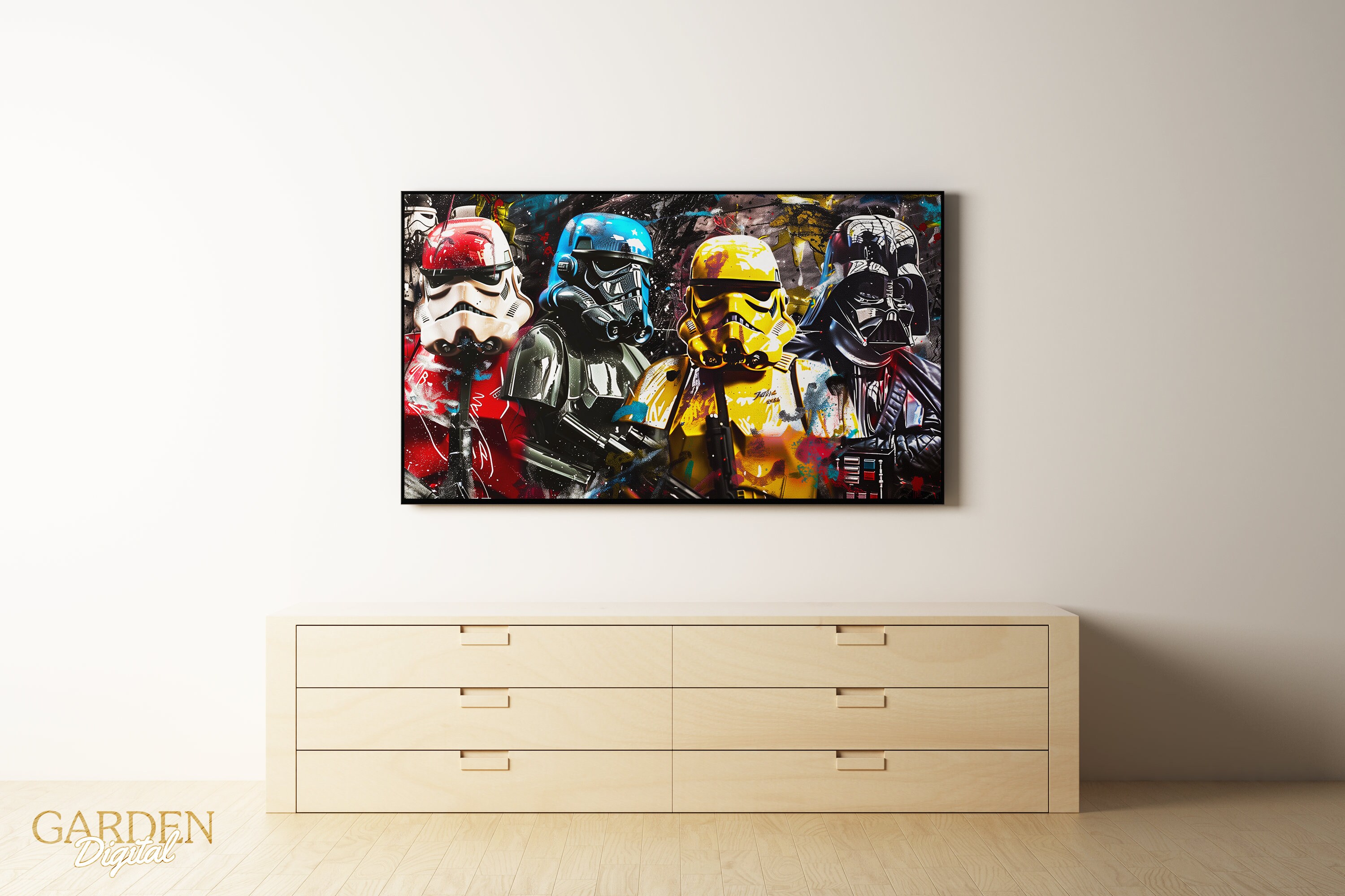 Storm Trooper Street Art Frame TV | Star Wars Wall Art | Darth Vader ...