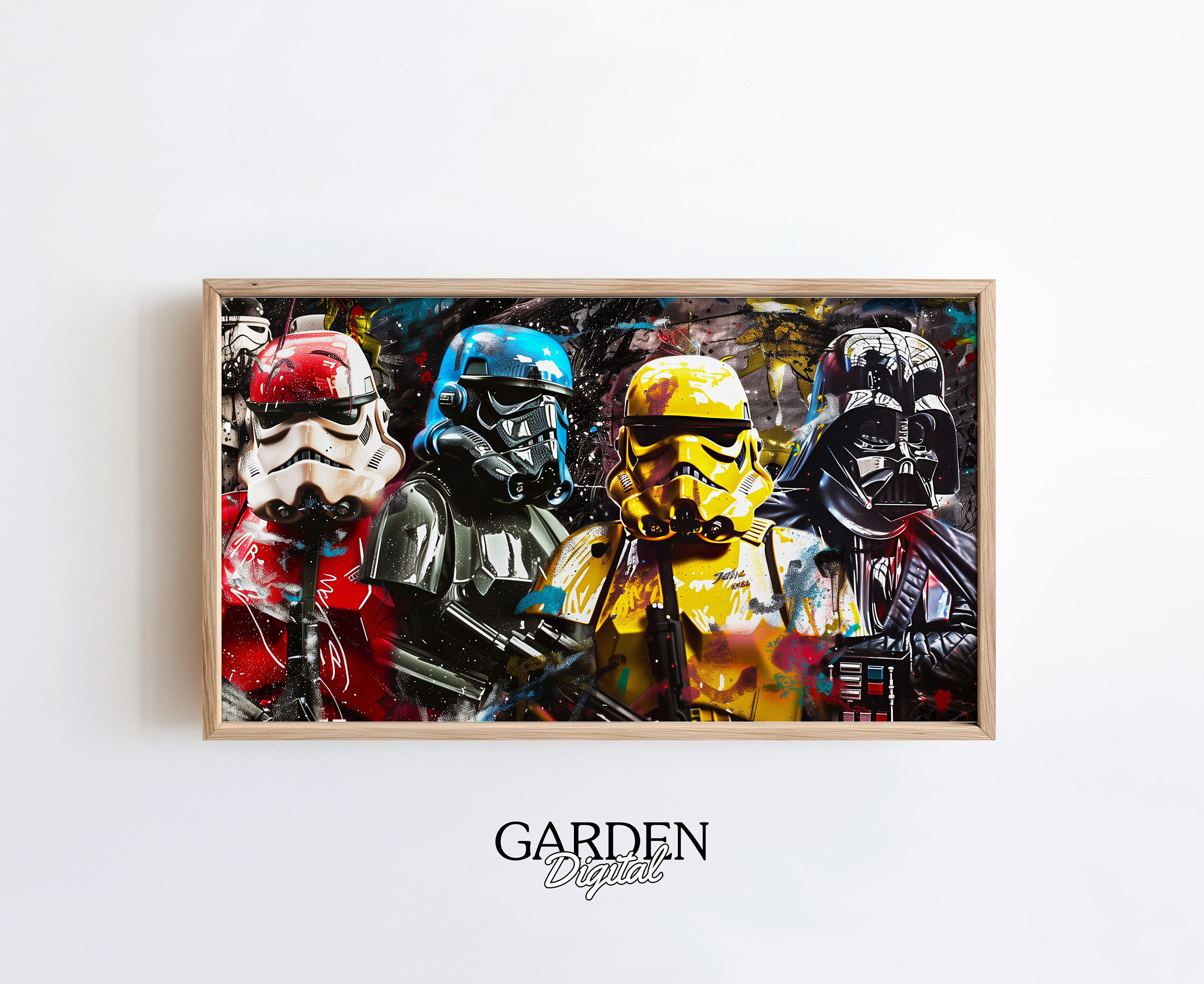 Storm Trooper Street Art Frame TV Star Wars Wall Art Darth Vader Art ...