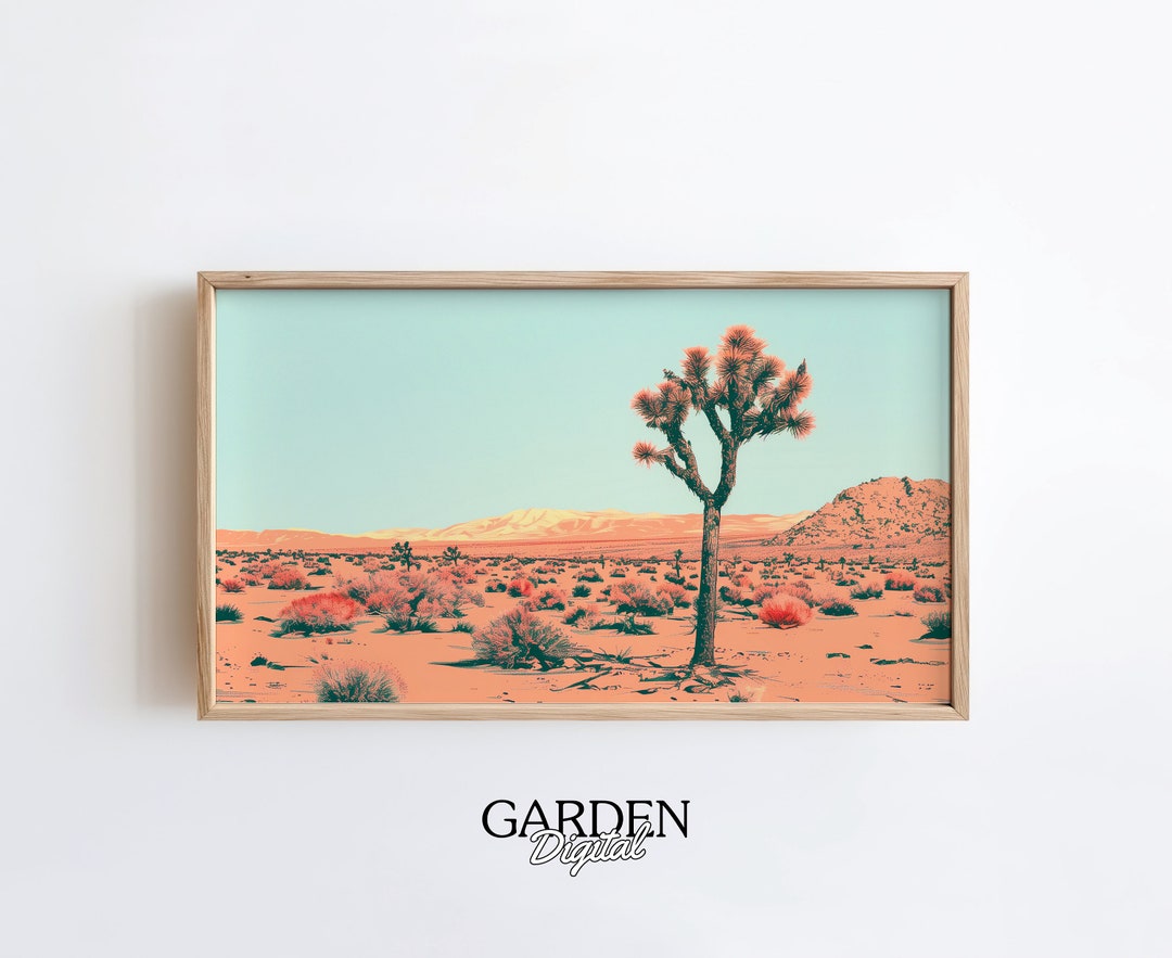 Joshua Tree Retro Desert Frame TV Art | Western Art for TV | Retro ...