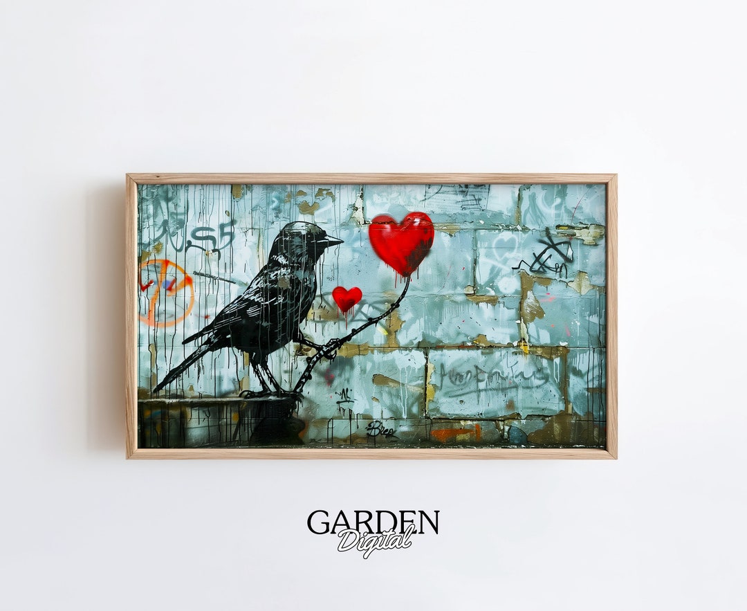 Banksy Balloon Crow Frame TV Art Graffiti Street Art Mr Brainwash Urban ...