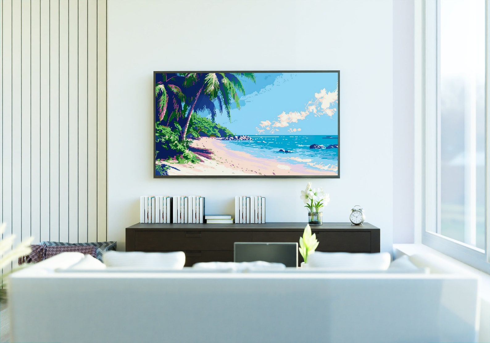Pixel Art, 8-bit Beach Art | Samsung Frame TV Beach | Summer Art ...