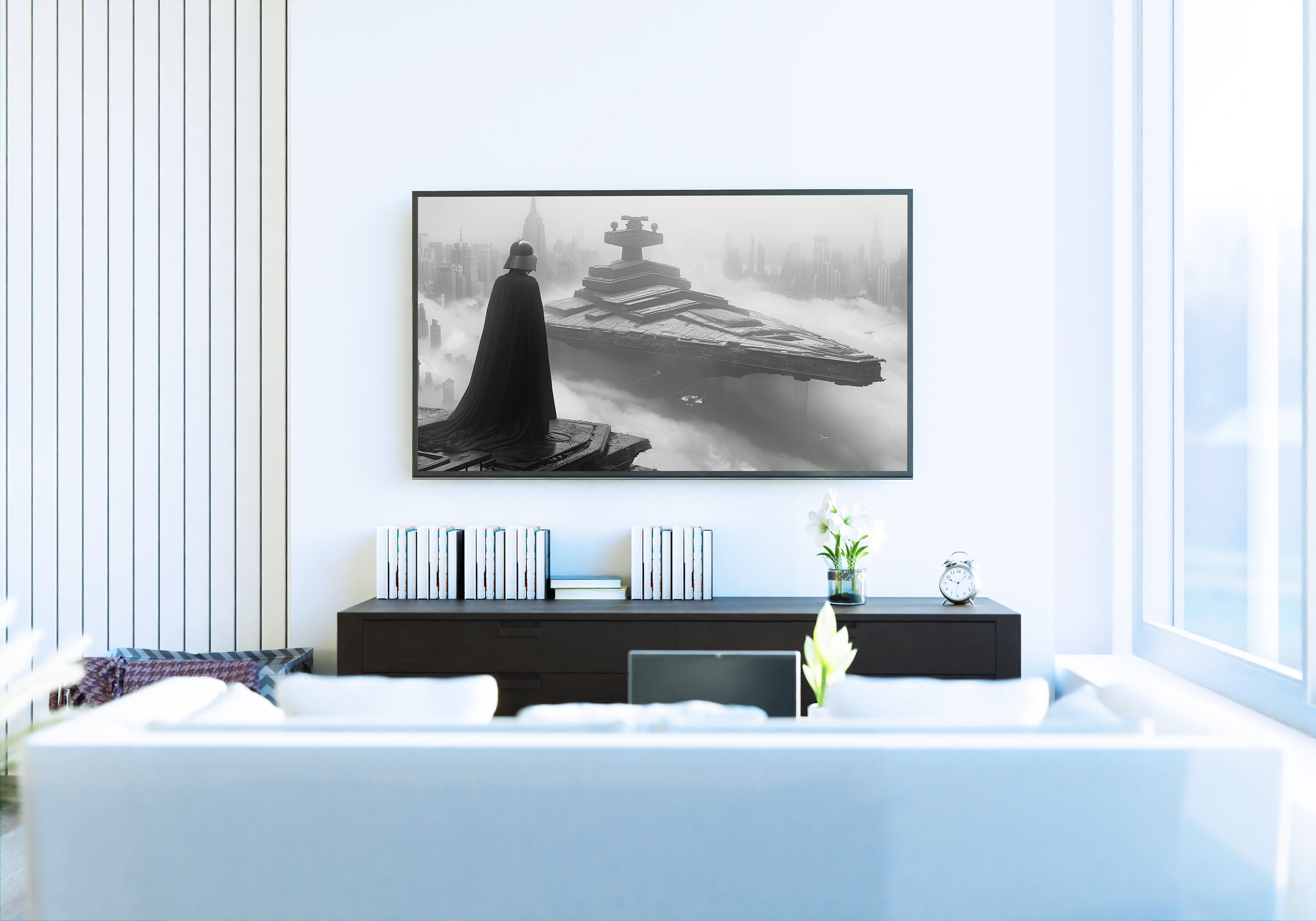 Darth Vader Art Frame TV Star Wars New York City Art Star Destroyer Art ...