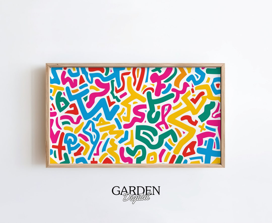 Keith Haring Frame TV Art Abstract Colorful Art Digital Painting Art ...
