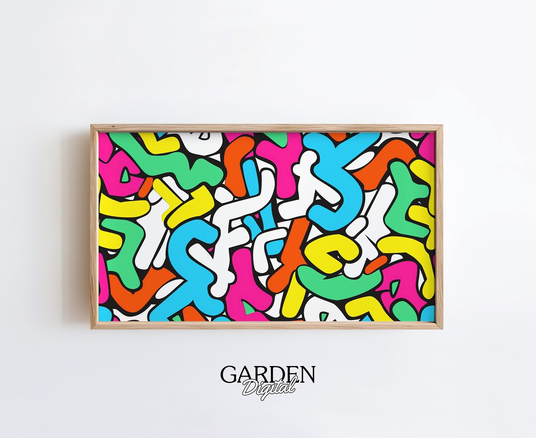 Keith Haring Style Frame TV Art | Abstract Colorful Art | Digital ...