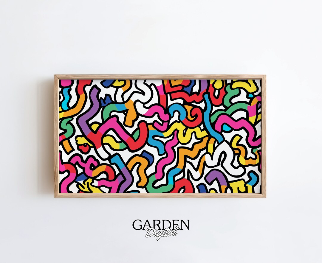 Keith Haring Frame TV Art | Abstract Colorful Art | Oil Painting ...