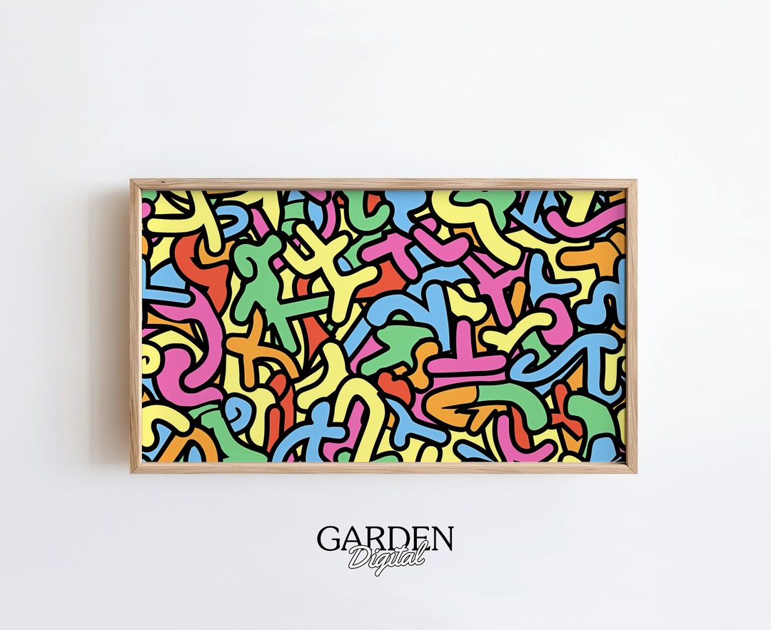 Keith Haring Frame TV Art | Abstract Colorful Art | Oil Painting ...