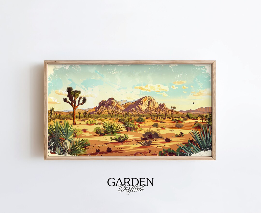 Joshua Tree Desert Landscape Frame TV Art | Western Digital Art for TV ...