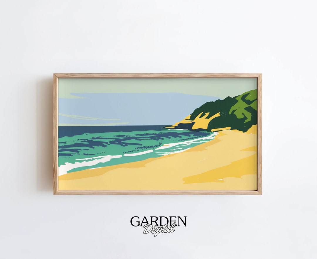 Beach Cliffs Art | Samsung Frame TV | Summer Art | Digital Art for TV ...
