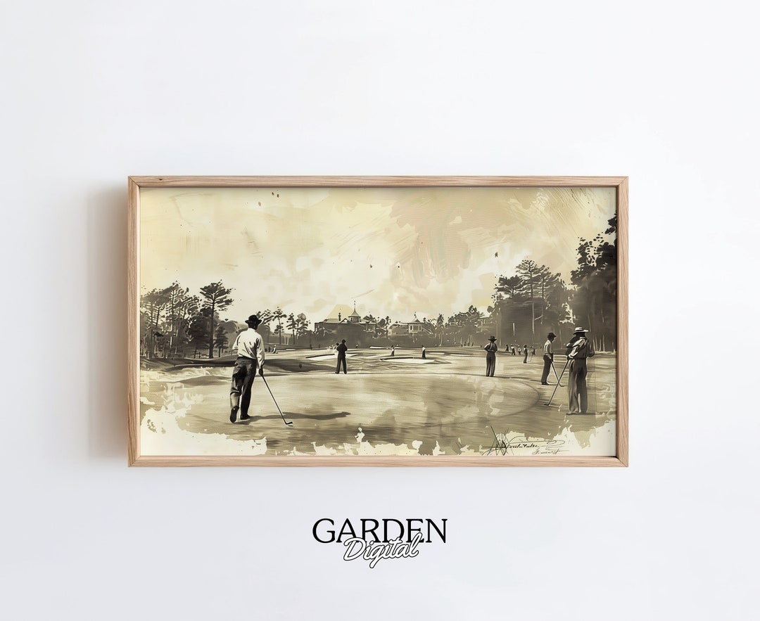 Vintage Golf Frame TV Art | Golf Course | Golf Decor | Minimalist Wall ...