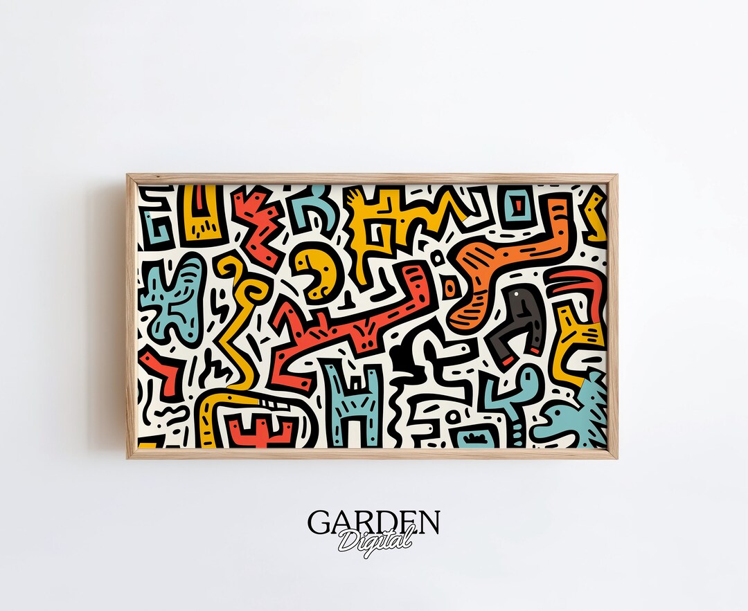 Keith Haring Frame TV Art | Abstract Keith Haring Art | TV Painting ...