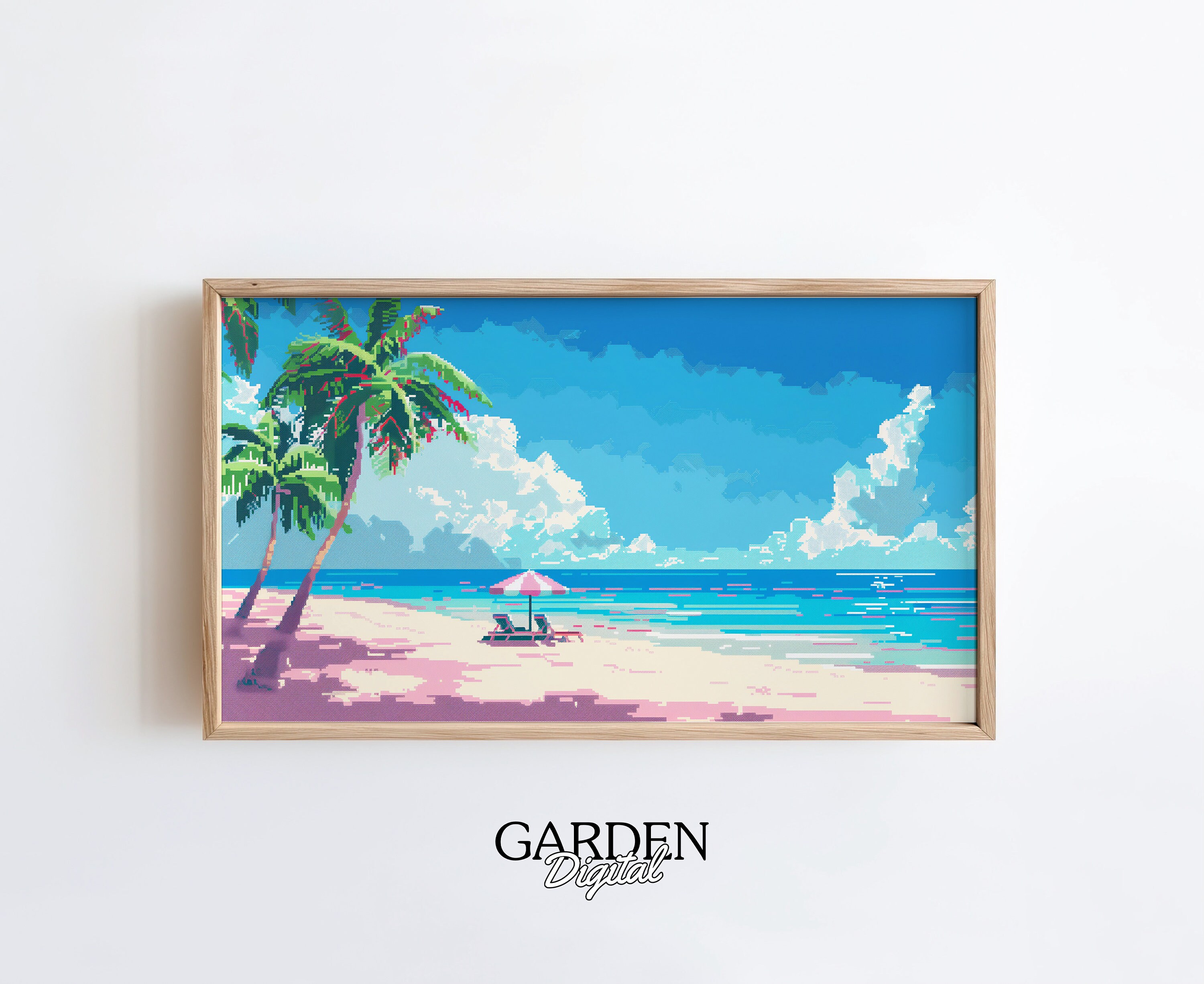 Pixel Art 8-bit Beach Art Samsung Frame TV Beach Summer Art Digital Art ...