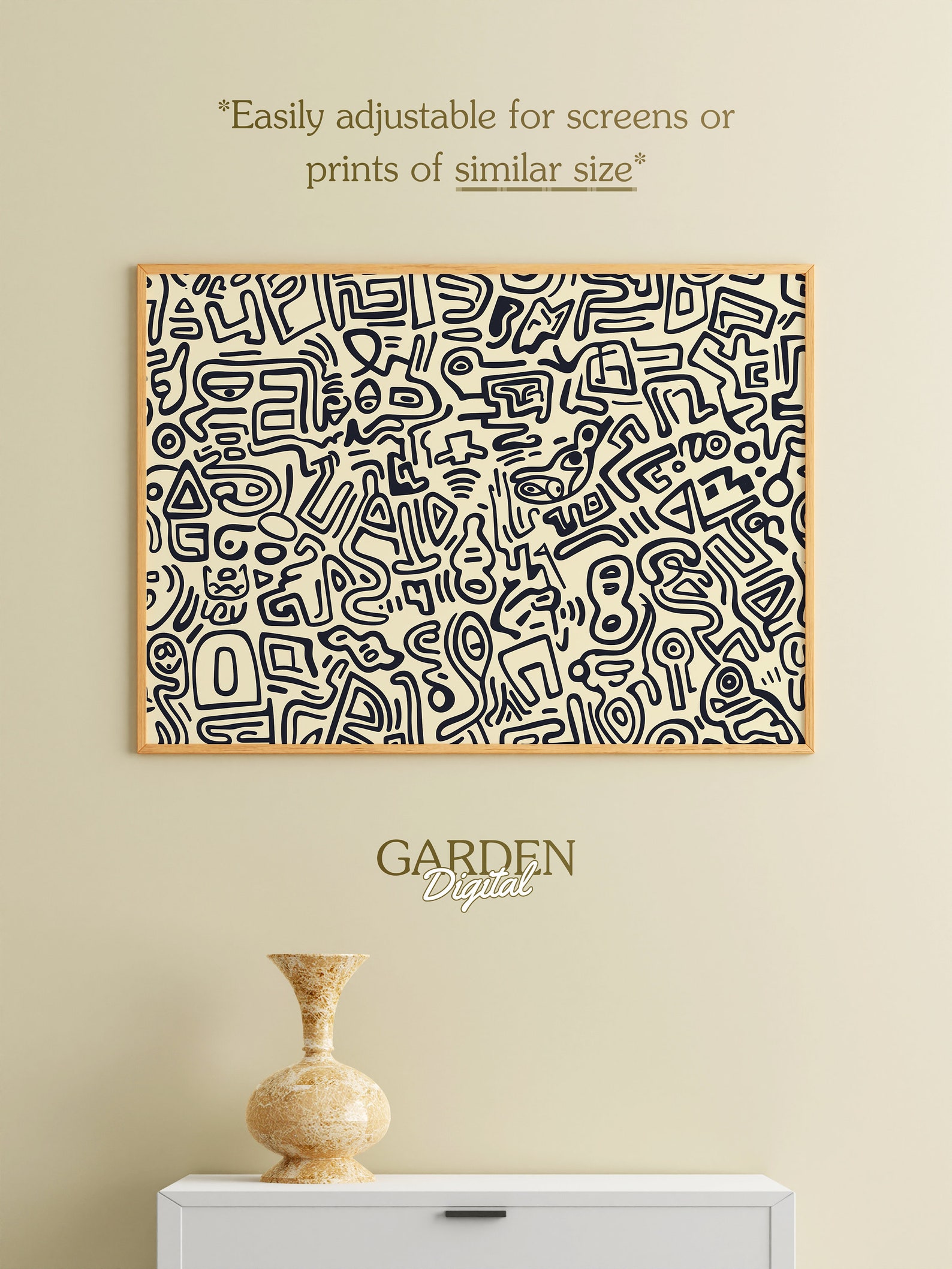 Keith Haring Frame TV Art | Abstract Beige | Brown Art | Digital Art ...