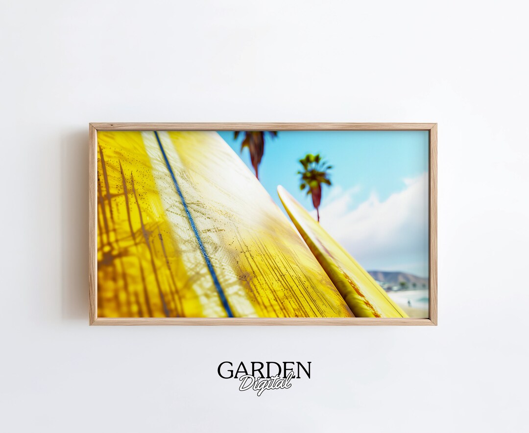 Surfboard Digital Wall Art | Beach Painting | Beach Wall Art | Digital ...