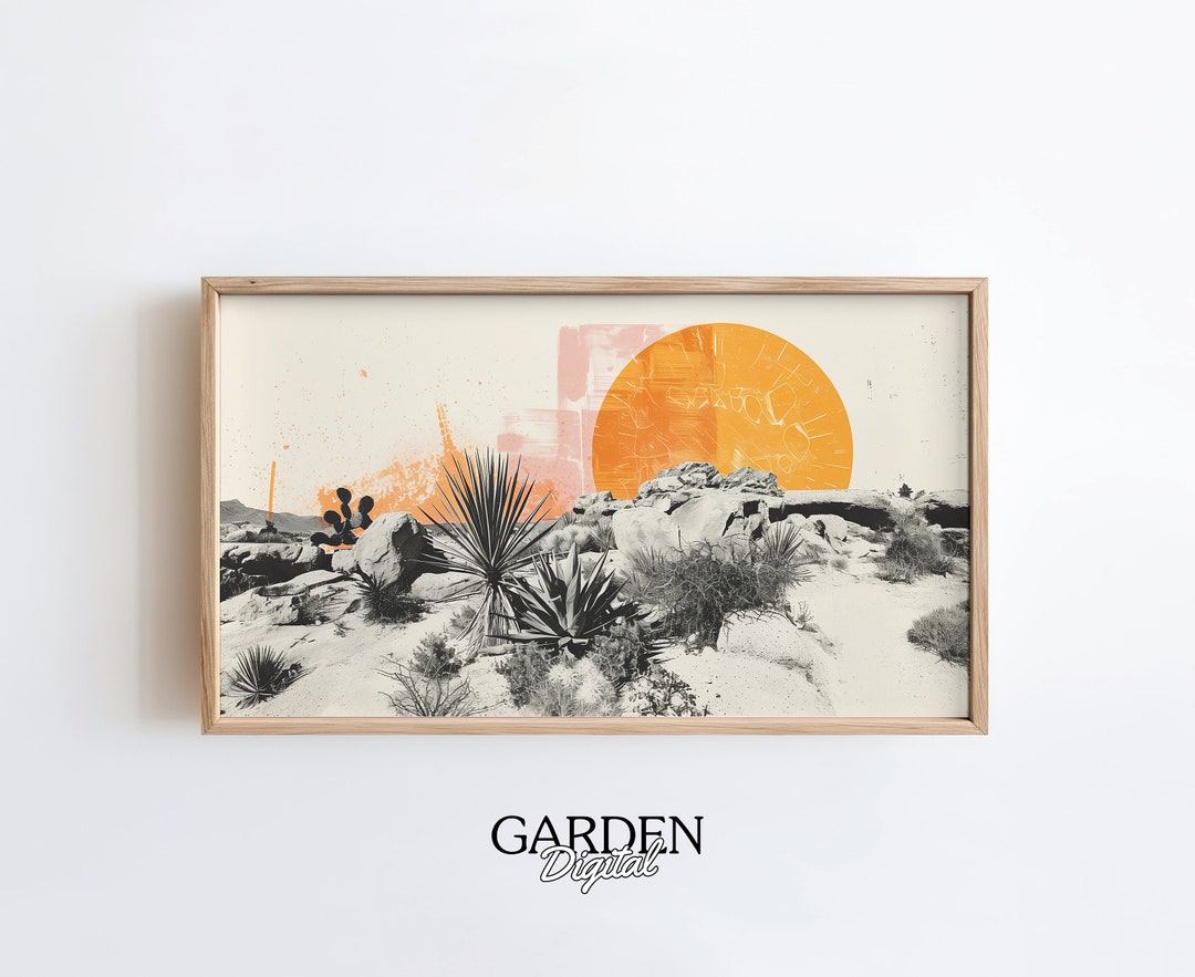 Joshua Tree Retro Desert Frame TV Art | Western Art for TV | Retro ...