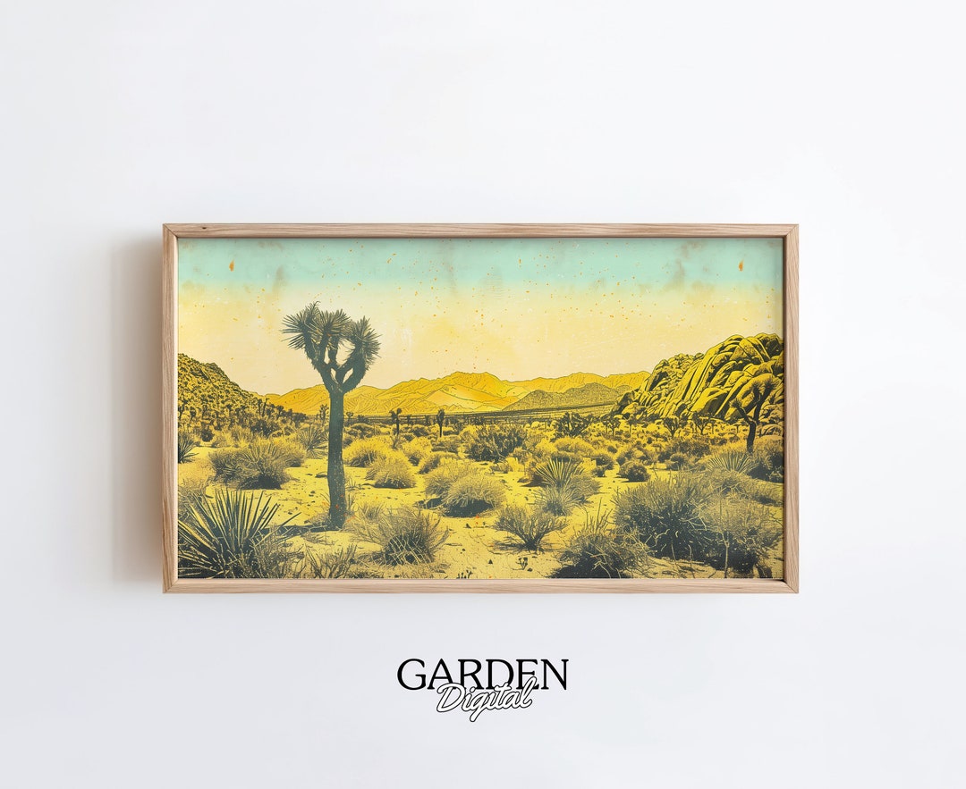 Joshua Tree Desert Vintage Frame TV Art | Western Digital Art for TV ...