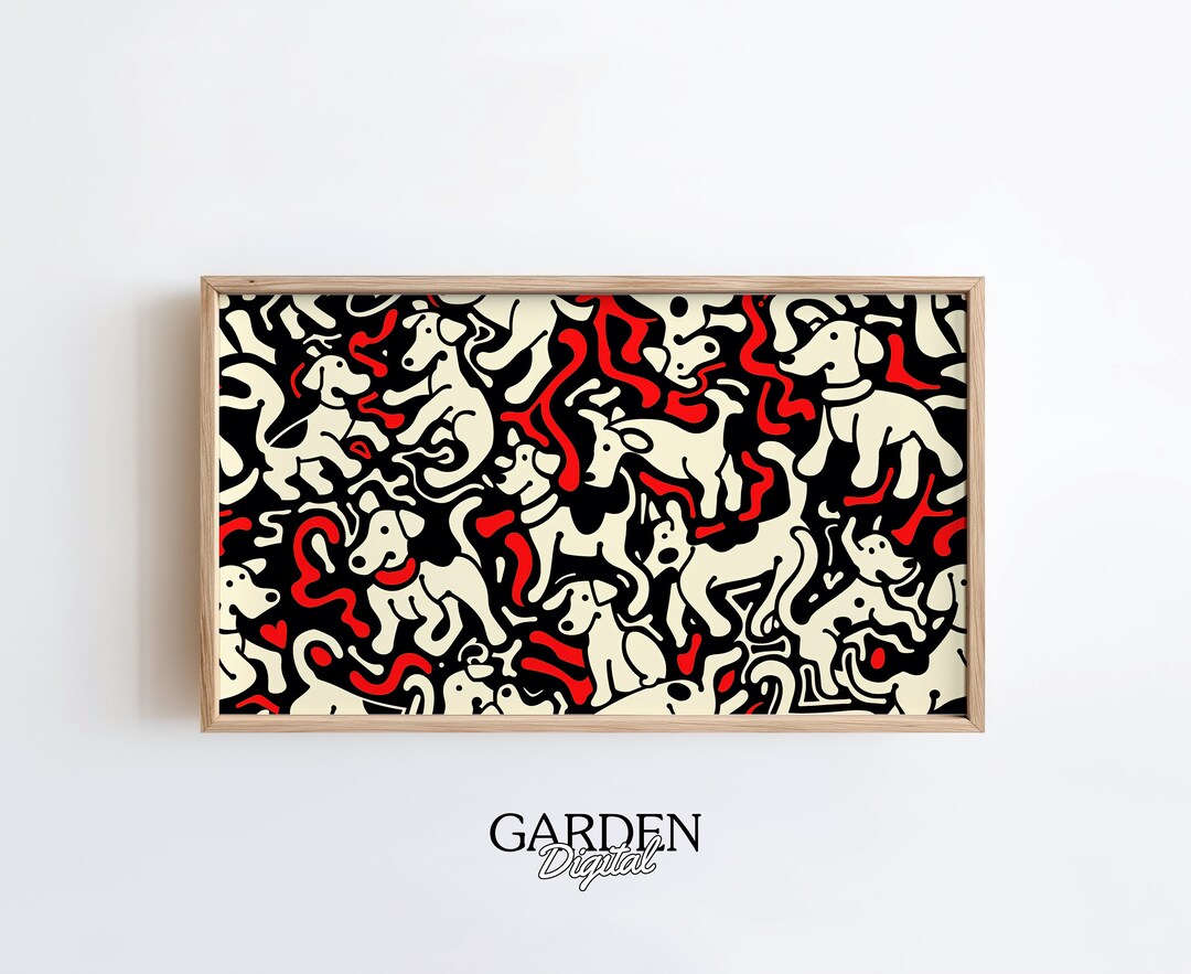 Keith Haring Dog Frame TV Art | Abstract Dog Art | Dog Pattern ...